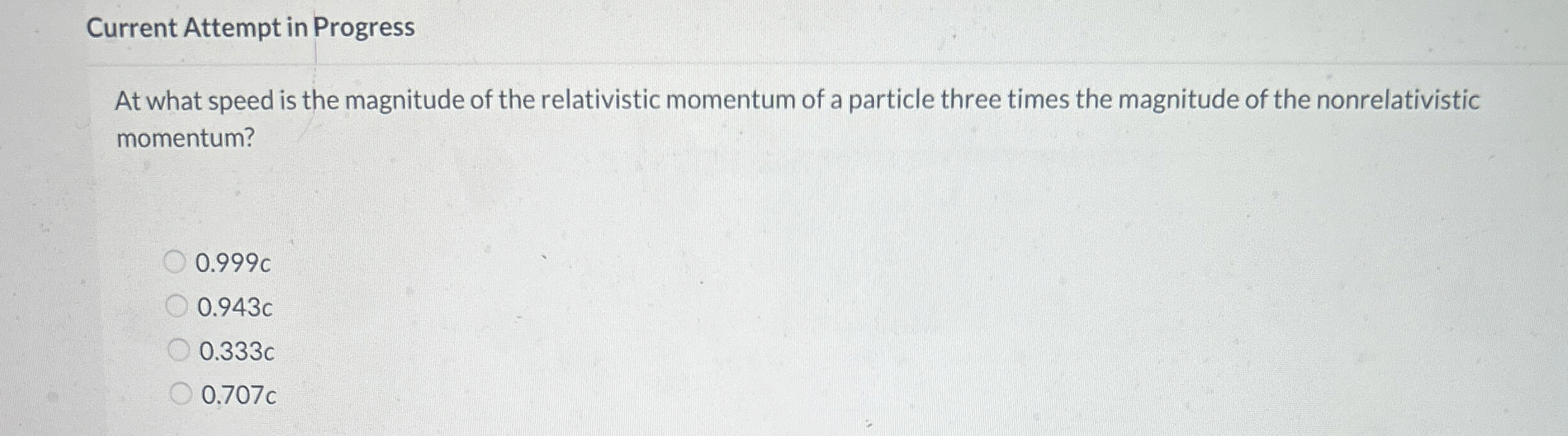 Solved Current Attempt in ProgressAt what speed is the | Chegg.com