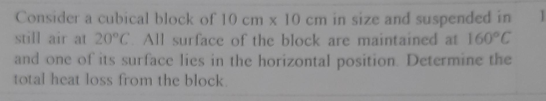 Solved Consider a cubical block of 10 cm×10 cm in size and | Chegg.com