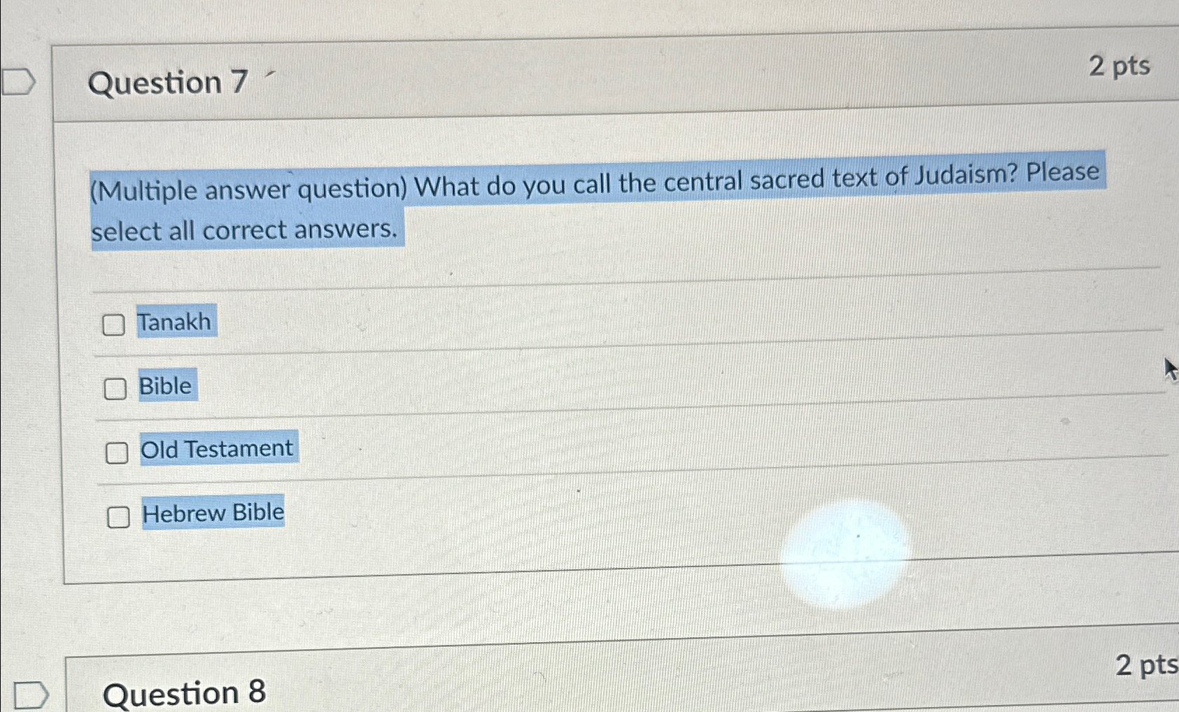 Solved Question 72 ﻿pts(Multiple answer question) ﻿What do | Chegg.com