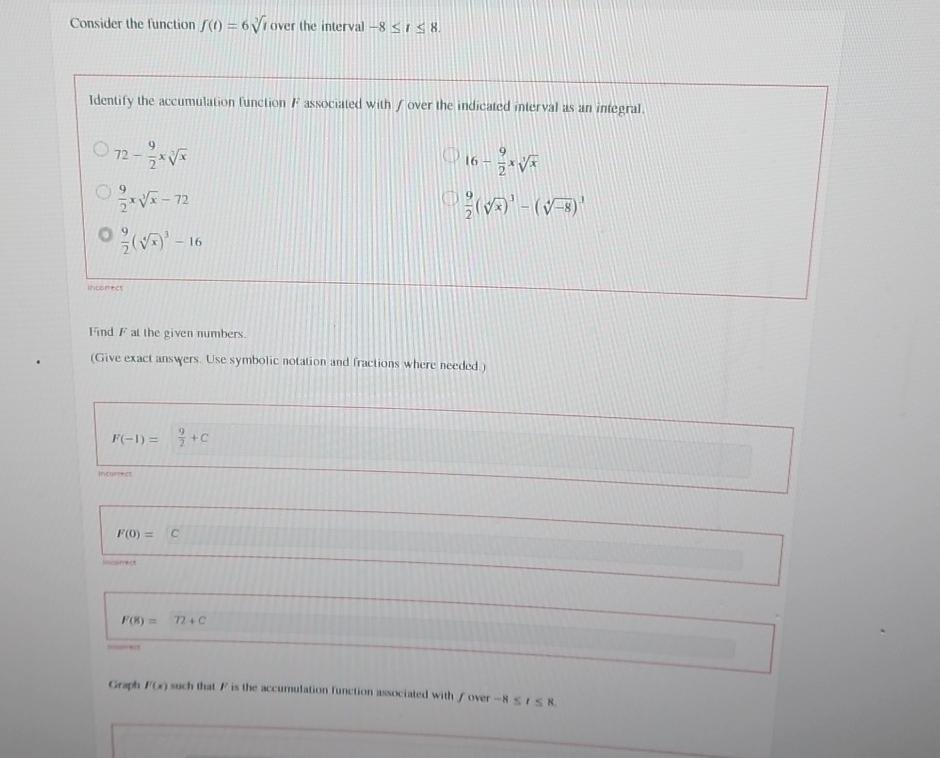 Solved Identify the accumulation function F ﻿associated with | Chegg.com