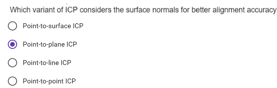 Solved Which variant of ICP considers the surface normals | Chegg.com