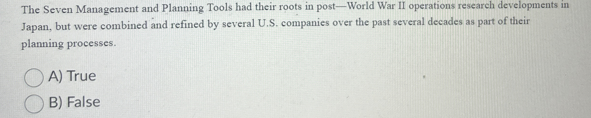 Solved The Seven Management and Planning Tools had their | Chegg.com
