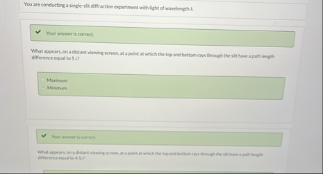 Solved You are conducting a single-slit diffraction | Chegg.com