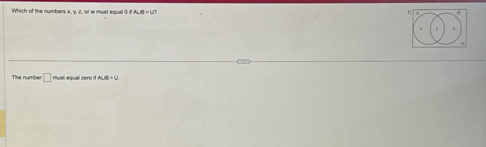 Solved Which of the numbers x,y,z, ﻿or w ﻿must equal 0 ﻿if | Chegg.com