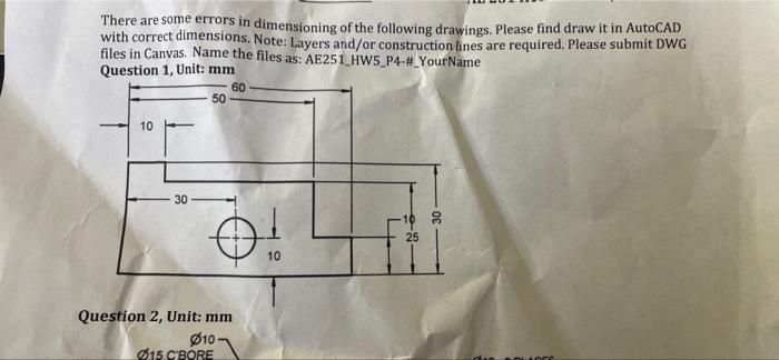 Solved There are some errors in dimensioning of the | Chegg.com