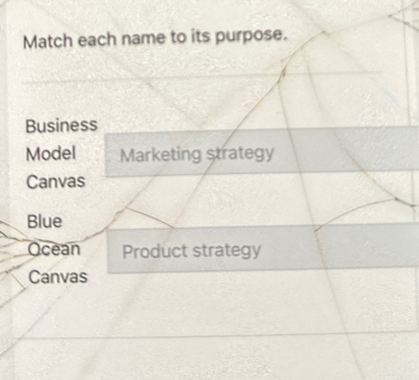 Solved Match each name to its purpose.BusinessModelMarketing | Chegg.com
