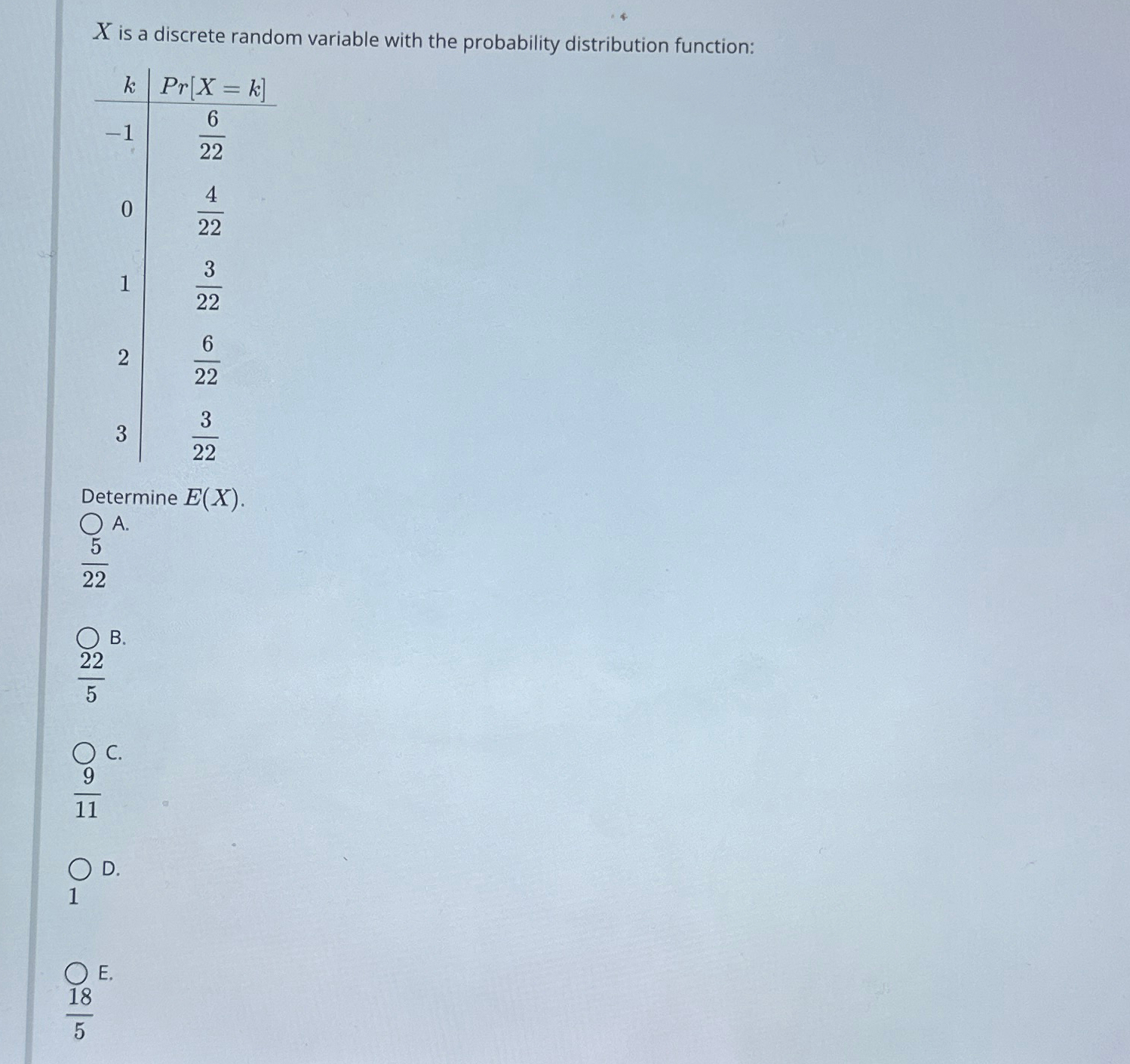 x ﻿is a discrete random variable with the probability | Chegg.com