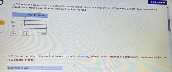 Solved Problem 10-35 Common stock value based on PV | Chegg.com
