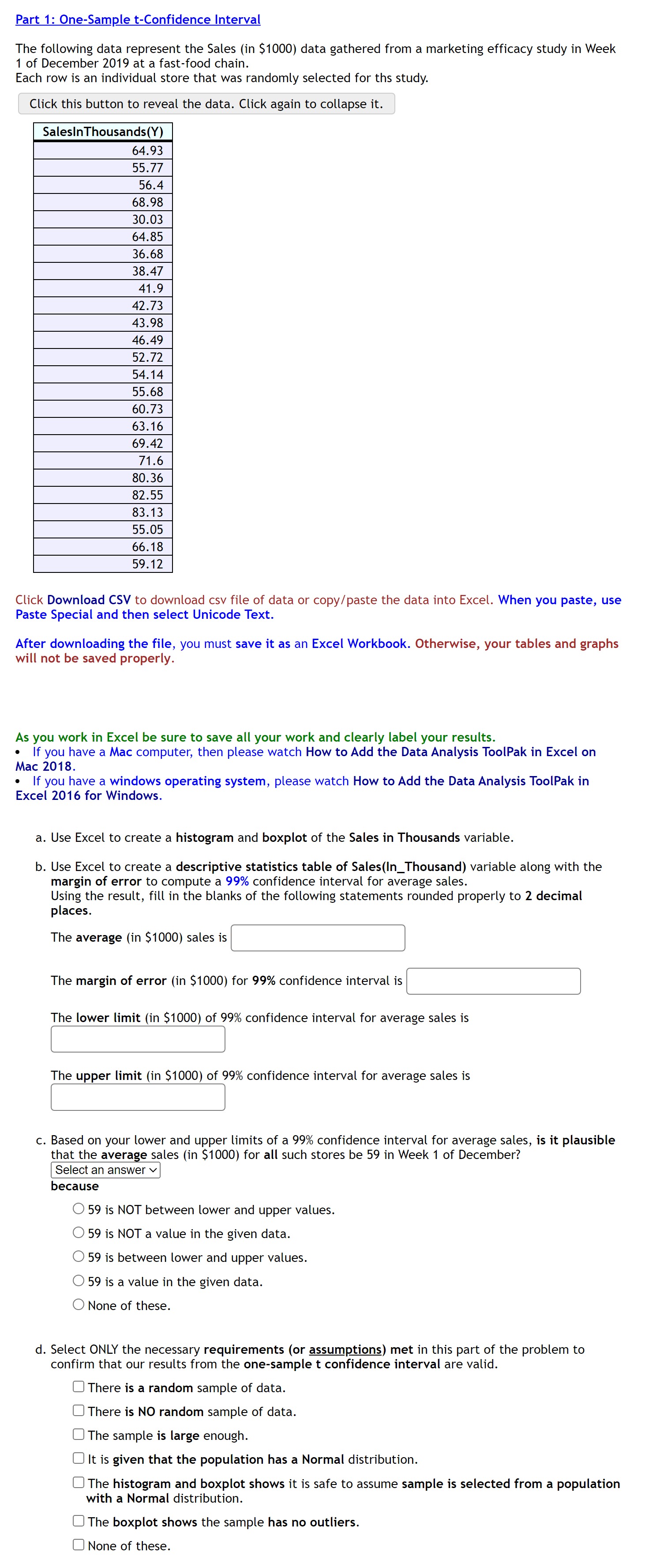 Solved Needs to be done in Excel | Chegg.com