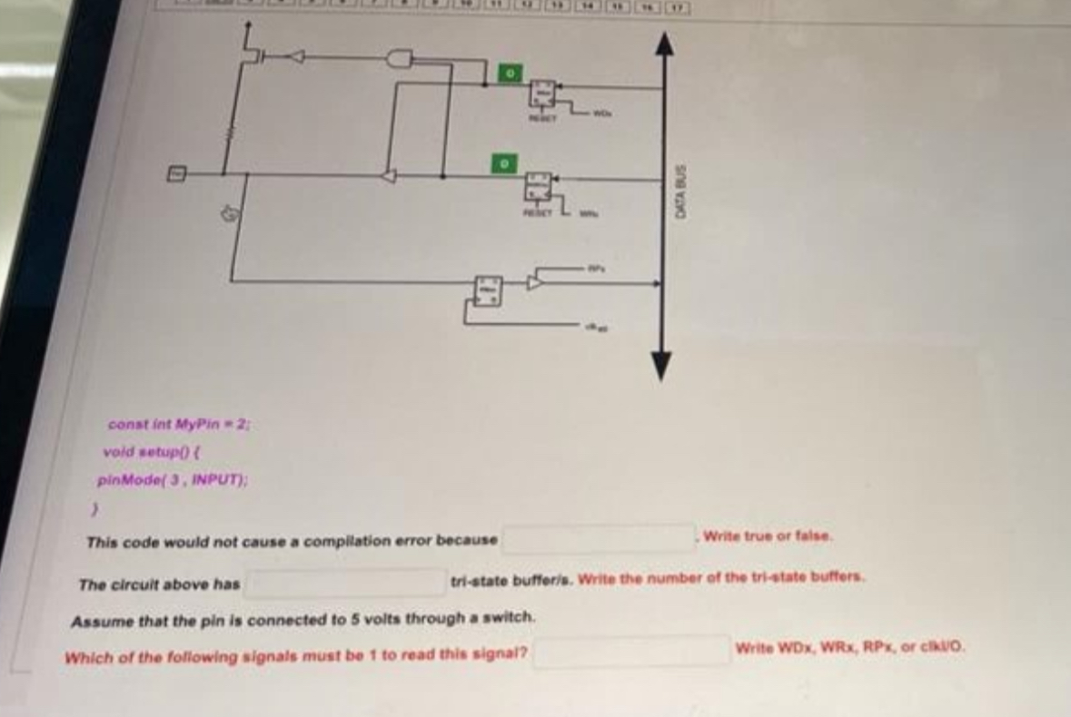Solved Const Int Mypin 2 Vold Setupp Andpinmode 3
