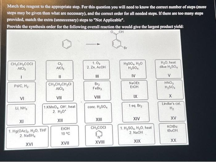 Solved Match the reagent to the appropriate step. For this | Chegg.com