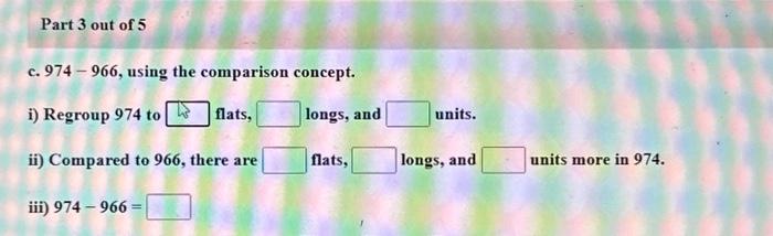Solved Part 3 out of 5 c. 974-966, using the comparison | Chegg.com