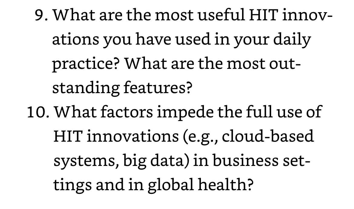 Solved What are the most useful HIT innovations you have | Chegg.com