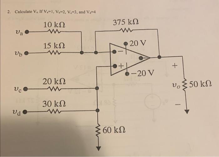 Solved 2. Calculate Va. If Va=1, Vb=2.Va=3. and Vs=4 | Chegg.com