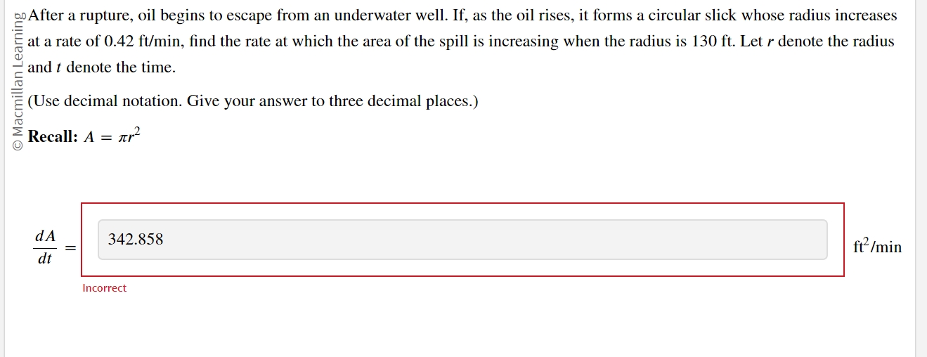 Solved After a rupture, oil begins to escape from an | Chegg.com