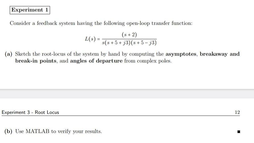 Solved Consider a feedback system having the following | Chegg.com