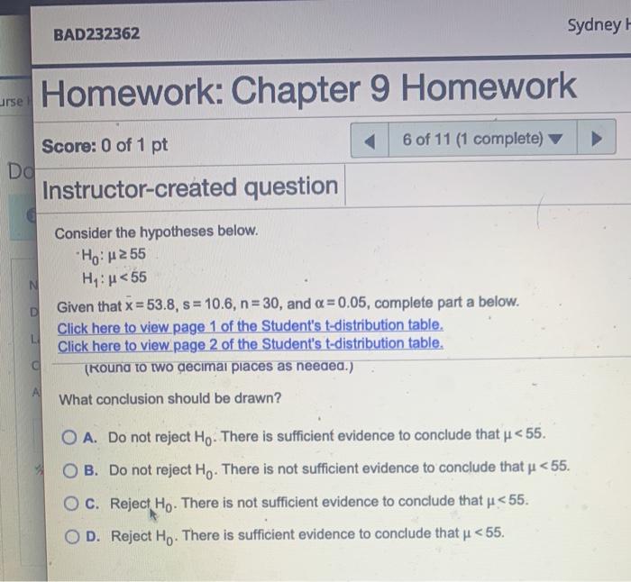Solved Homework: Chapter 9 Homework Score: 0 of 1 pt 6 of 11 | Chegg.com