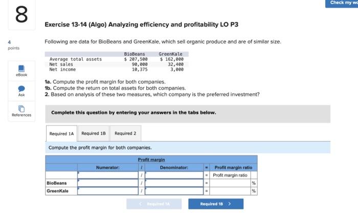 Solved Exercise 13-14 (Algo) Analyzing efficiency and | Chegg.com