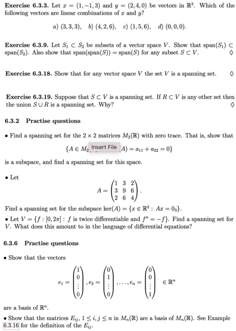 Solved Let v1,dots,vninV be a collection of vectors in a | Chegg.com