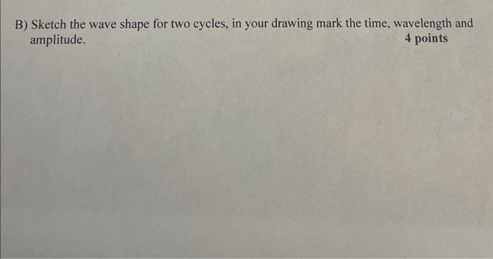 Solved B) Sketch the wave shape for two cycles, in your | Chegg.com