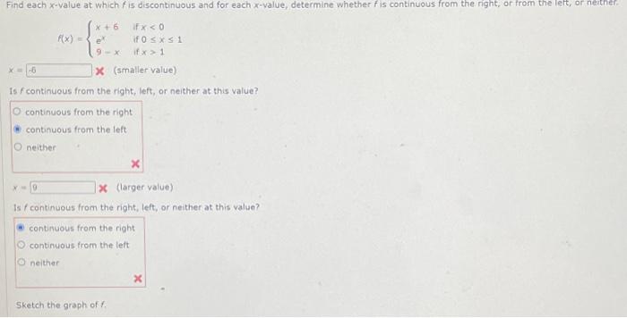 Solved Find each x-value at which fis discontinuous and for | Chegg.com
