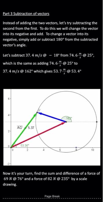 Solved Procedure Part 1: Drawing vectors using a scale | Chegg.com