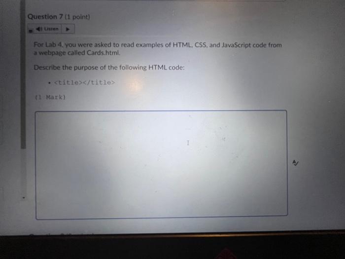 Solved Question 1 11 point) Listen For Lab 4, you were asked | Chegg.com