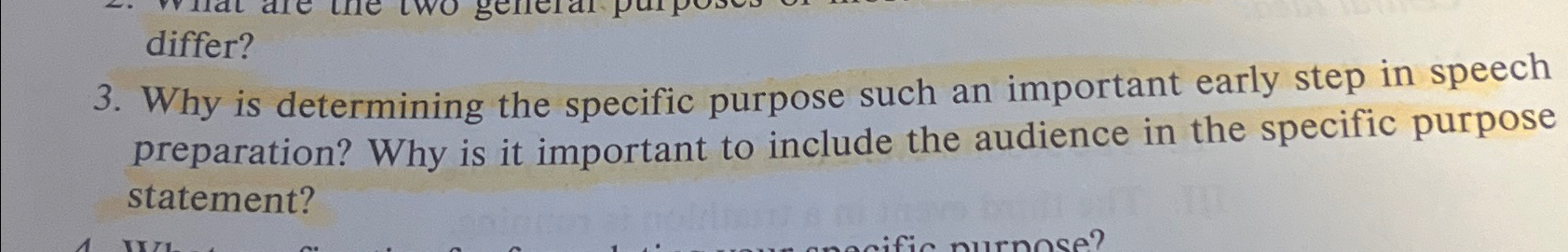 Solved 3. ﻿Why is determining the specific purpose such an | Chegg.com