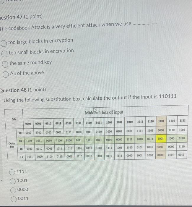 Solved The codebook Attack is a very efficient attack when | Chegg.com