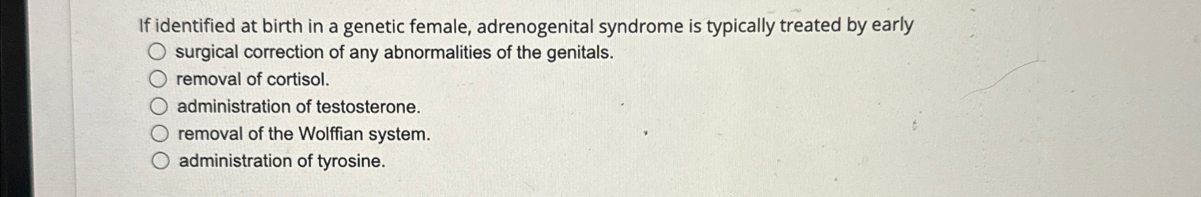 Solved If identified at birth in a genetic female, | Chegg.com