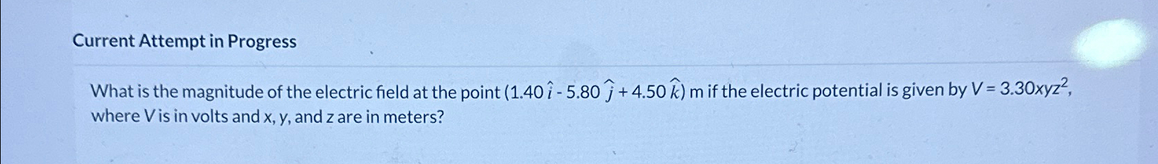 Solved Current Attempt in ProgressWhat is the magnitude of | Chegg.com