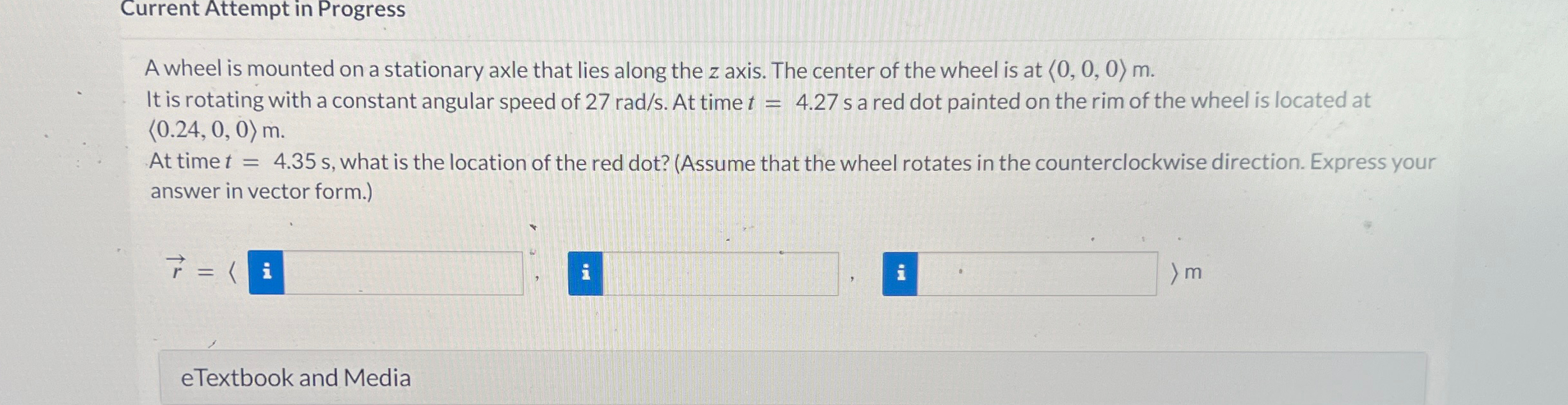Solved Current Attempt in ProgressA wheel is mounted on a | Chegg.com
