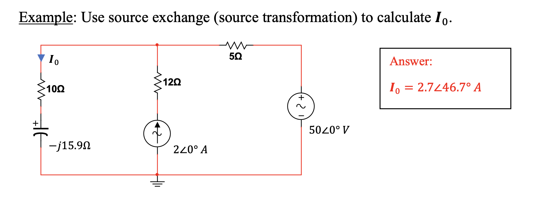Solved Example: Use source exchange (source transformation) | Chegg.com