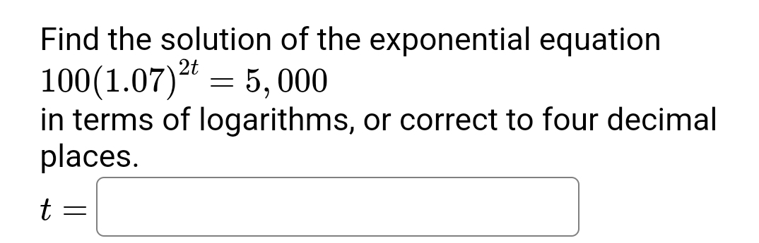 Solved Find the solution of the exponential | Chegg.com