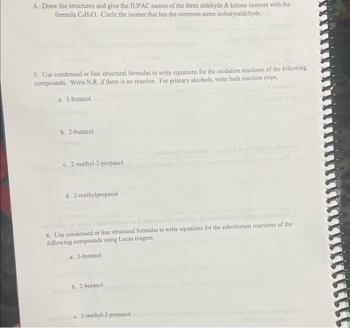 Solved 4. Draw the structures and give the IUPAC names of | Chegg.com