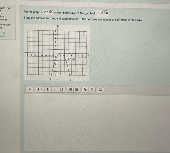 Solved Jestion 7 For the graph of Y - Ax) shown below, | Chegg.com
