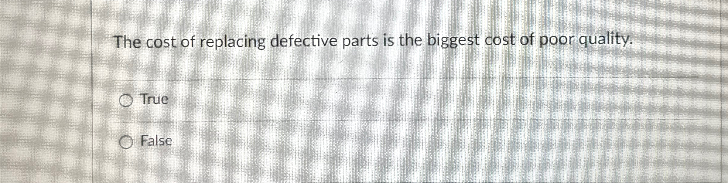 Solved The cost of replacing defective parts is the biggest | Chegg.com