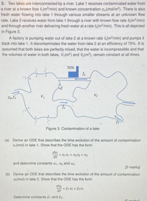 Solved 3. Two lakes are interconnected by a river. Lake 1 | Chegg.com