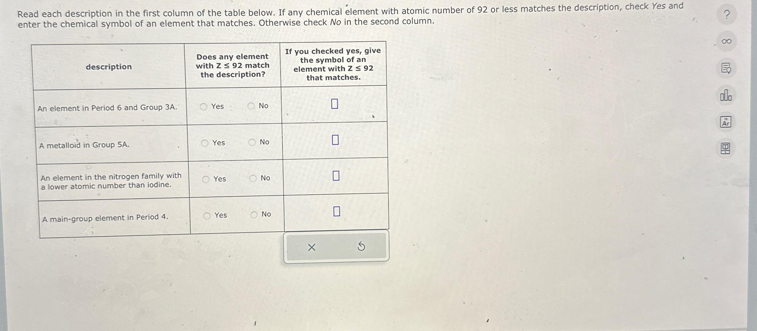 Solved Read each description in the first column of the | Chegg.com