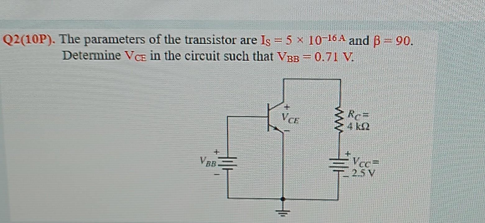 Solved Q2(10P). The parameters of the transistor are | Chegg.com