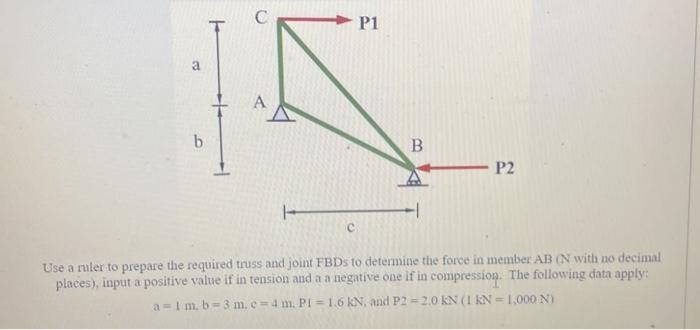 Solved a b A C P1 B P2 Use a ruler to prepare the required | Chegg.com