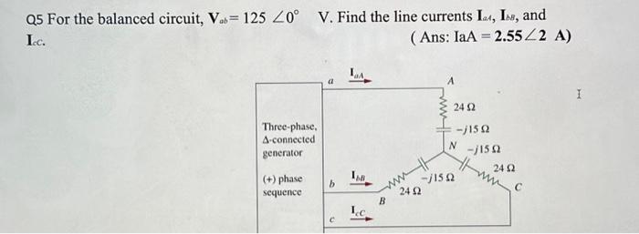 Solved Circuit II chapter12Q5 For the balanced circuit, Vab= | Chegg.com