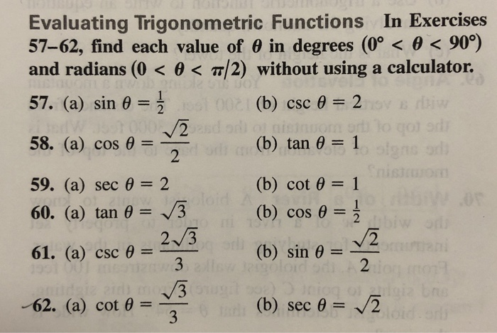 Solved Evaluating Trigonometric Functions In Exercises | Chegg.com