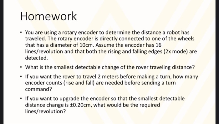 Solved Homework • You are using a rotary encoder to | Chegg.com