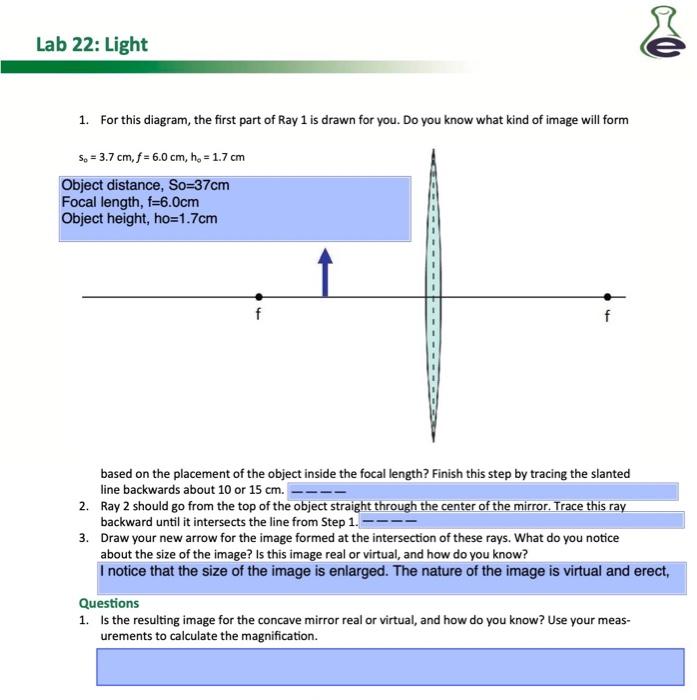 Solved 2) For the concave mirror, use the lens equation, | Chegg.com