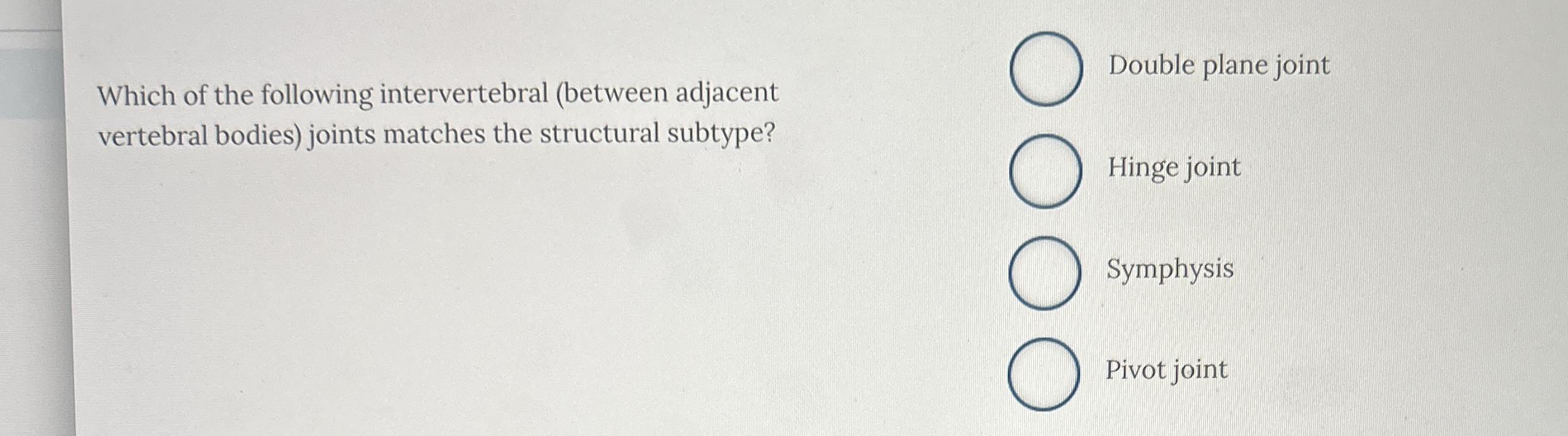 Solved Which of the following intervertebral (between | Chegg.com