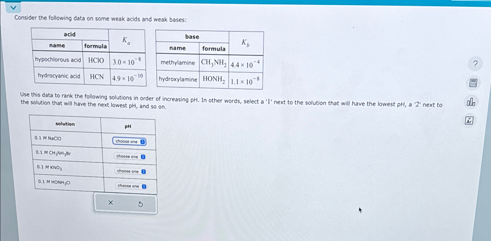 Solved Consider the following data on some weak acids and | Chegg.com