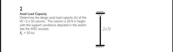Solved 2 Axial Load Capacity Determine the design axial load | Chegg.com