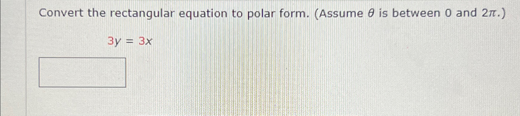 Solved Convert the rectangular equation to polar form. | Chegg.com