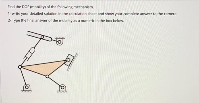 Solved Find the DOF (mobility) of the following mechanism. | Chegg.com